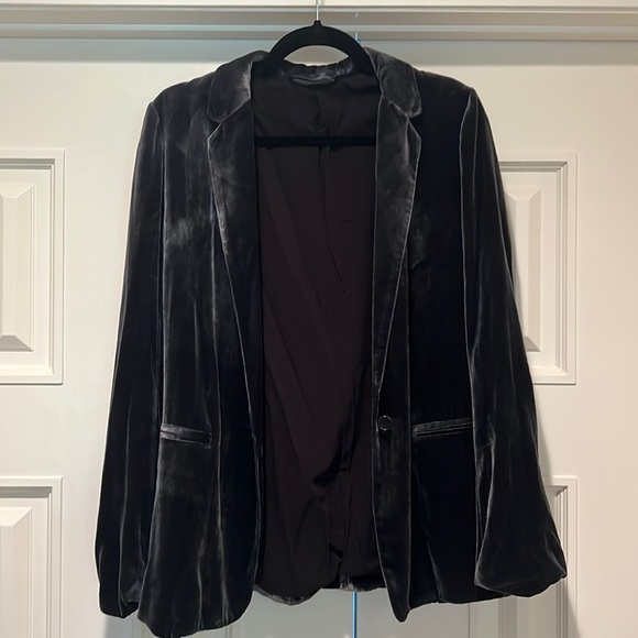 Zara | Jackets & Coats | Zara Velvet Blazerduster Jacket | Poshmark